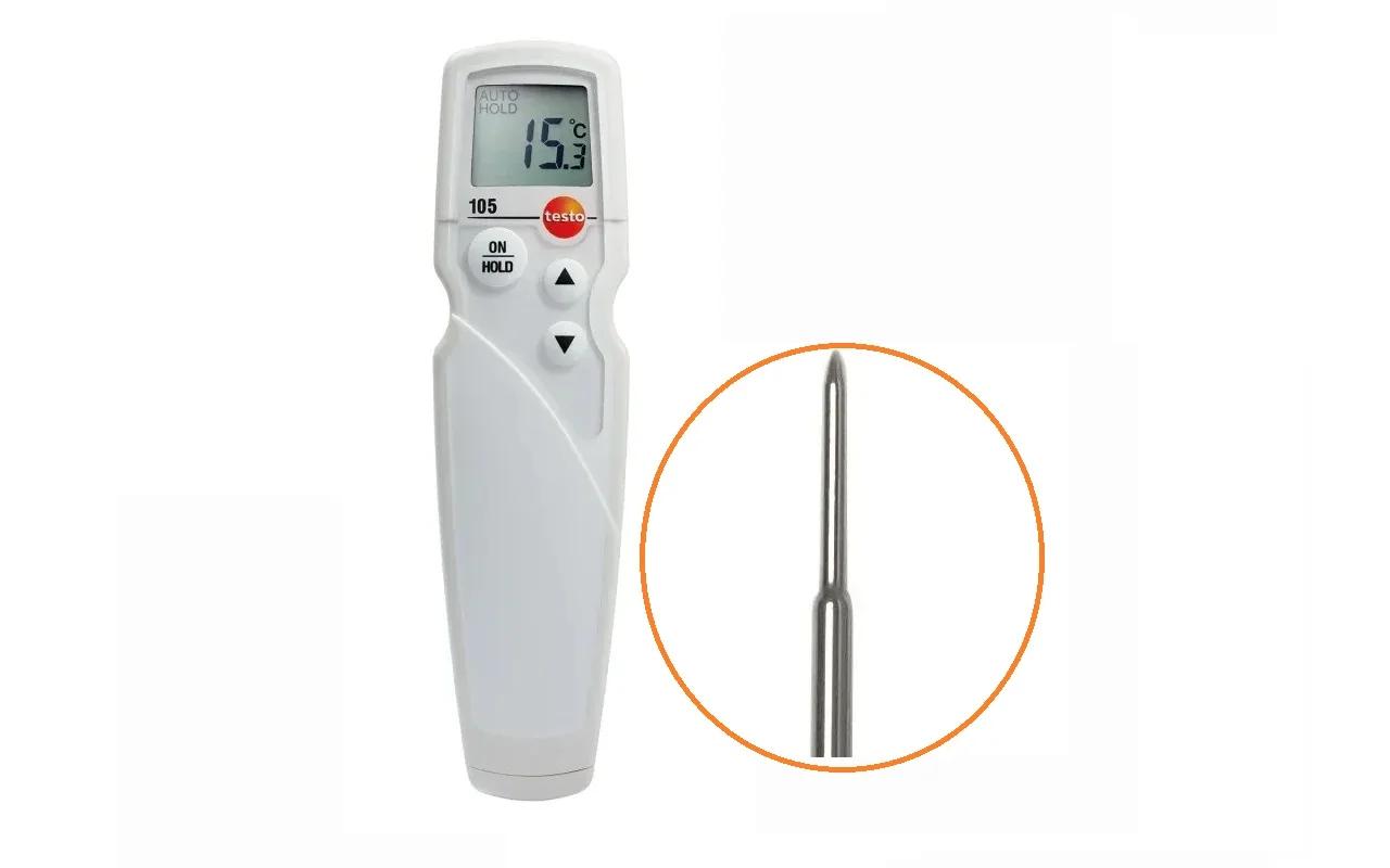 Thermomètre poignée avec sonde de 100 mm, interchangeable, Testo 105 ...