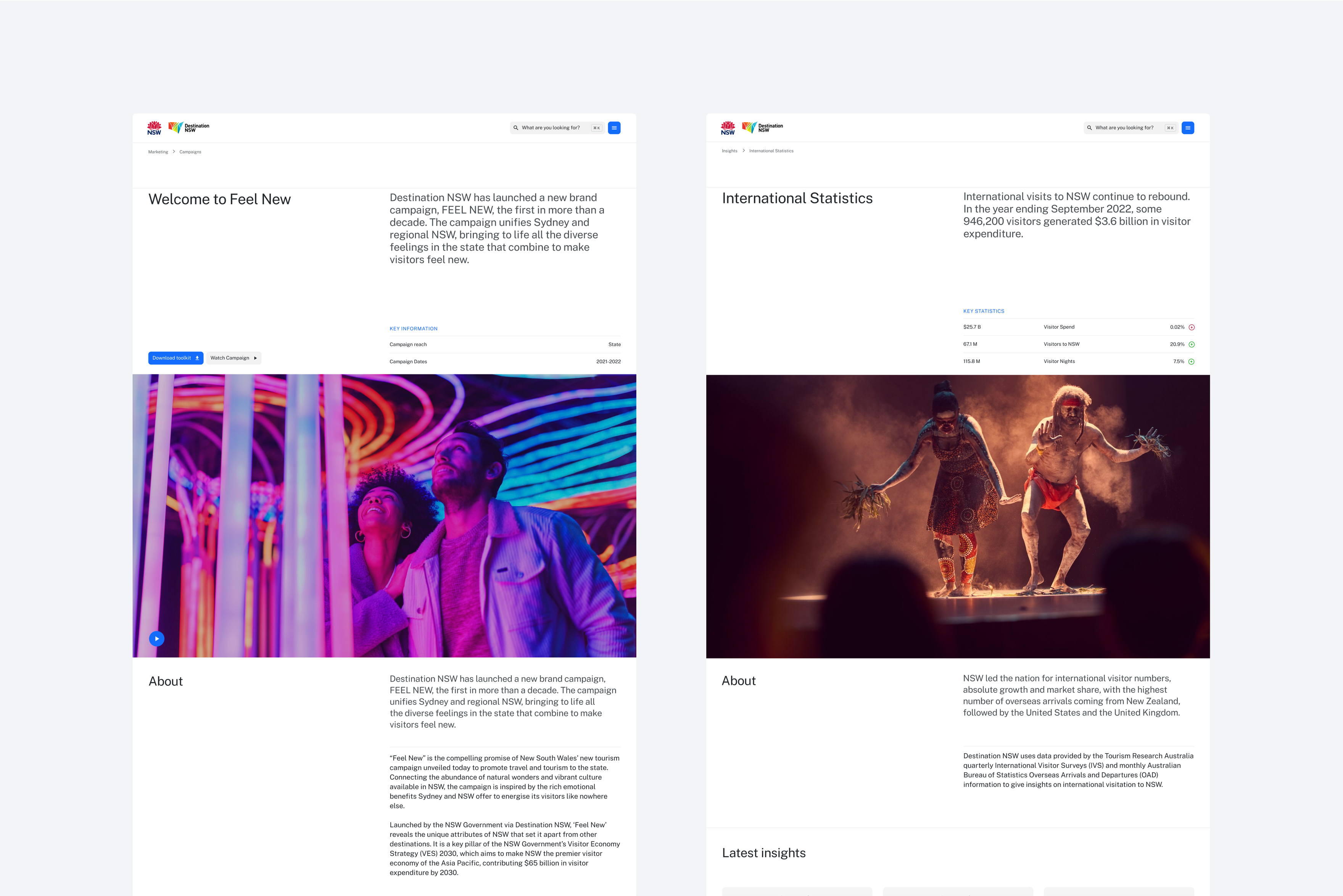 Destination NSW Corporate Platform – Digital Product Studio