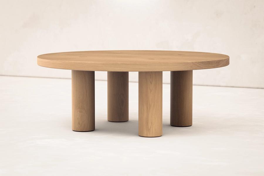 COLUMN COFFEE TABLE Central Leg / Wood / Square & Rectangle | Fort Standard