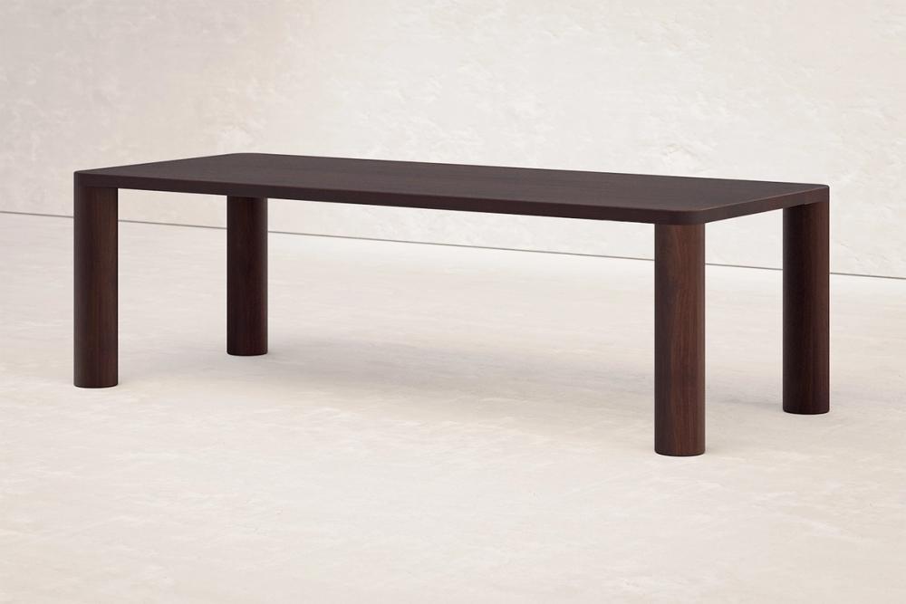 COLUMN DINING TABLE Angled Leg / Round Stone | Fort Standard
