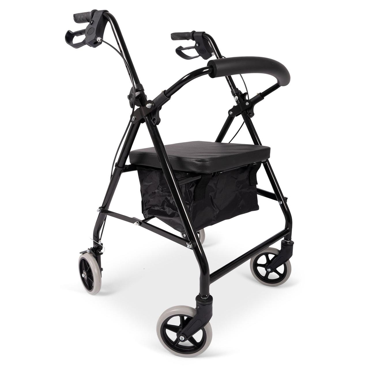 Dunimed Lightweight Rollator (Foldable) - Black | Podobrace.co.uk