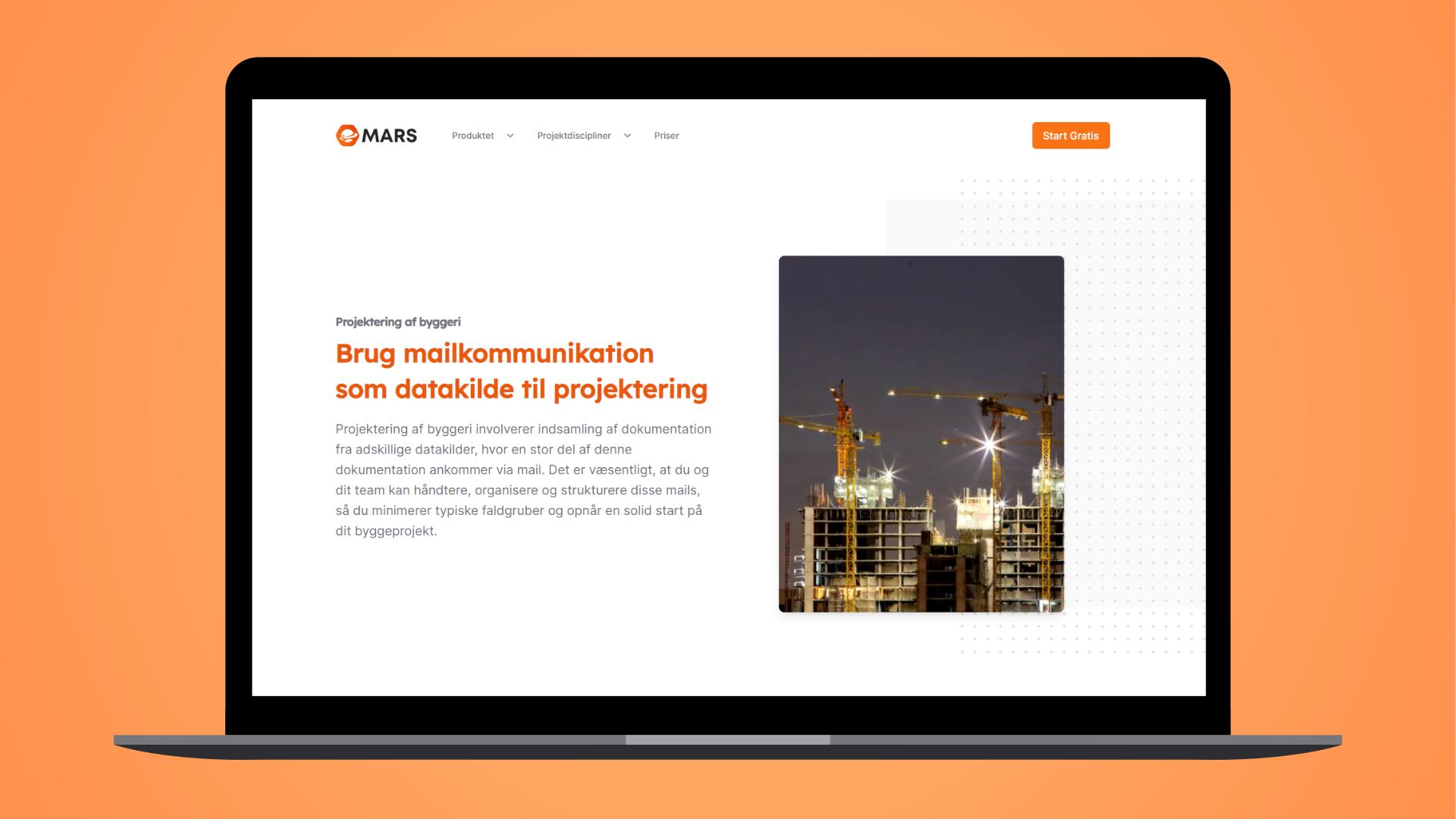 Projektering af byggeriet med mails som datakilde