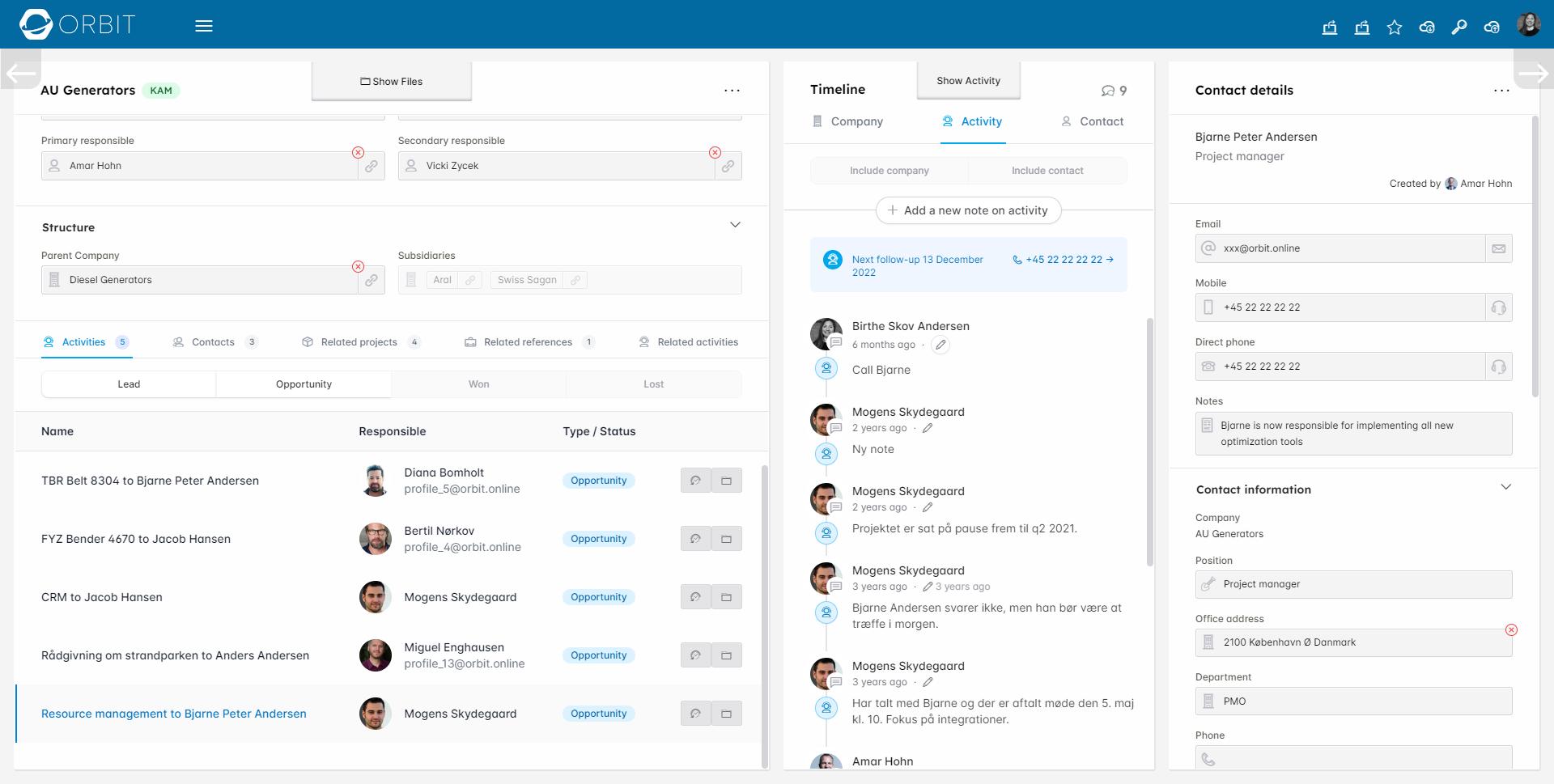 CRM Software - Break The Silos & Win More Projects - Orbit Online