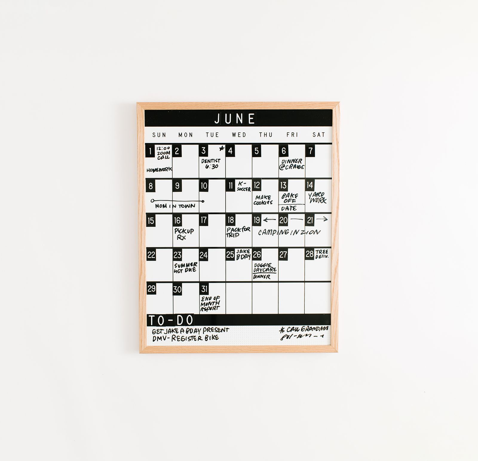Block Compact Monthly Calendar
