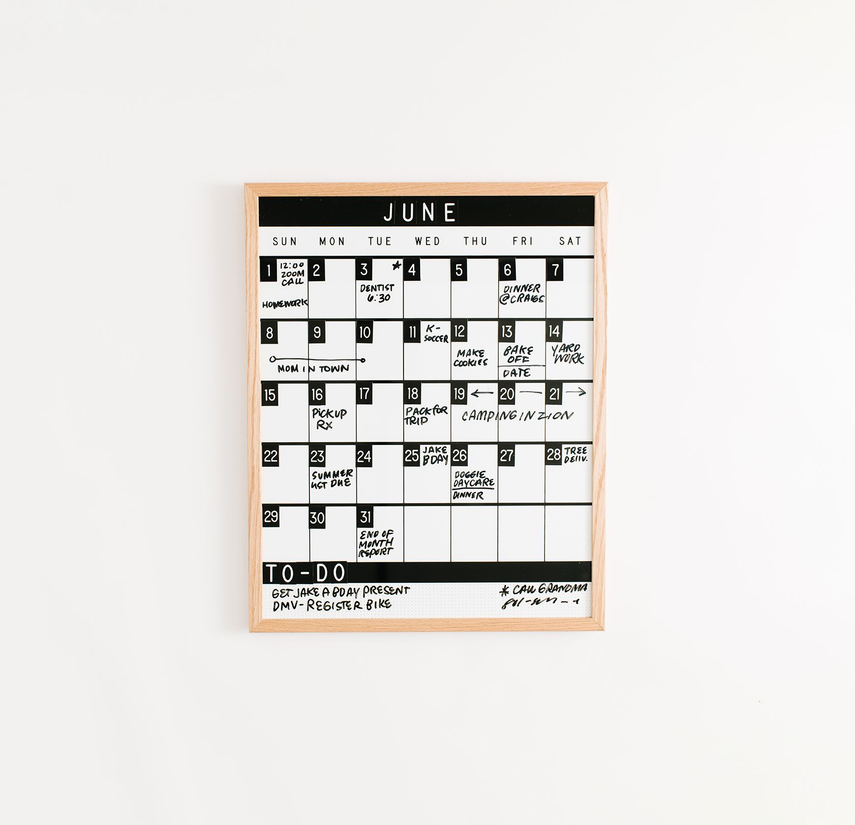 Block Compact Monthly Calendar