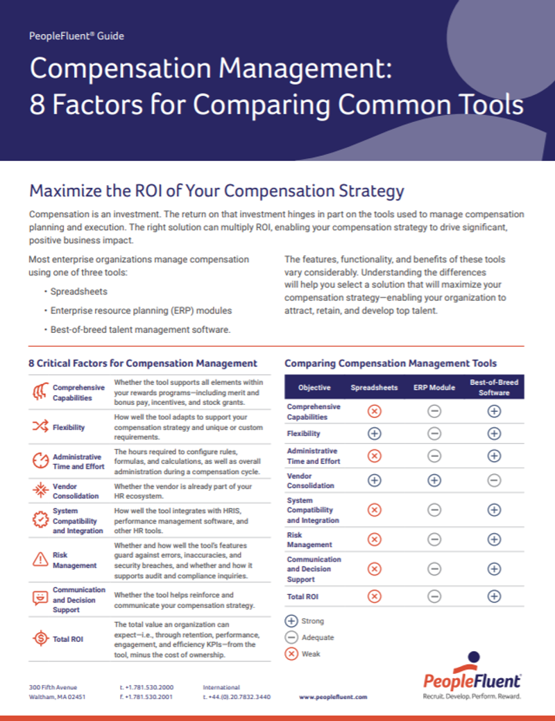 Compensation Management: 8 Factors for Comparing Common Tools ...