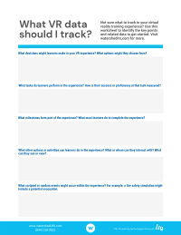 Track VR Training | Worksheet | Watershed