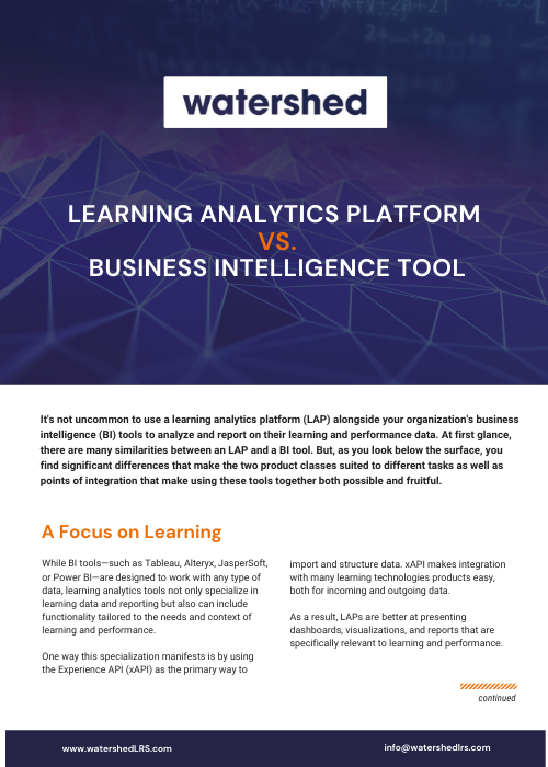 GUIDE: Learning Analytics Platform, BI Tool, or Both? | Watershed