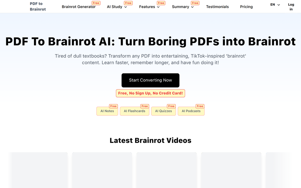PDF To Brainrot AI | AIGCLIST