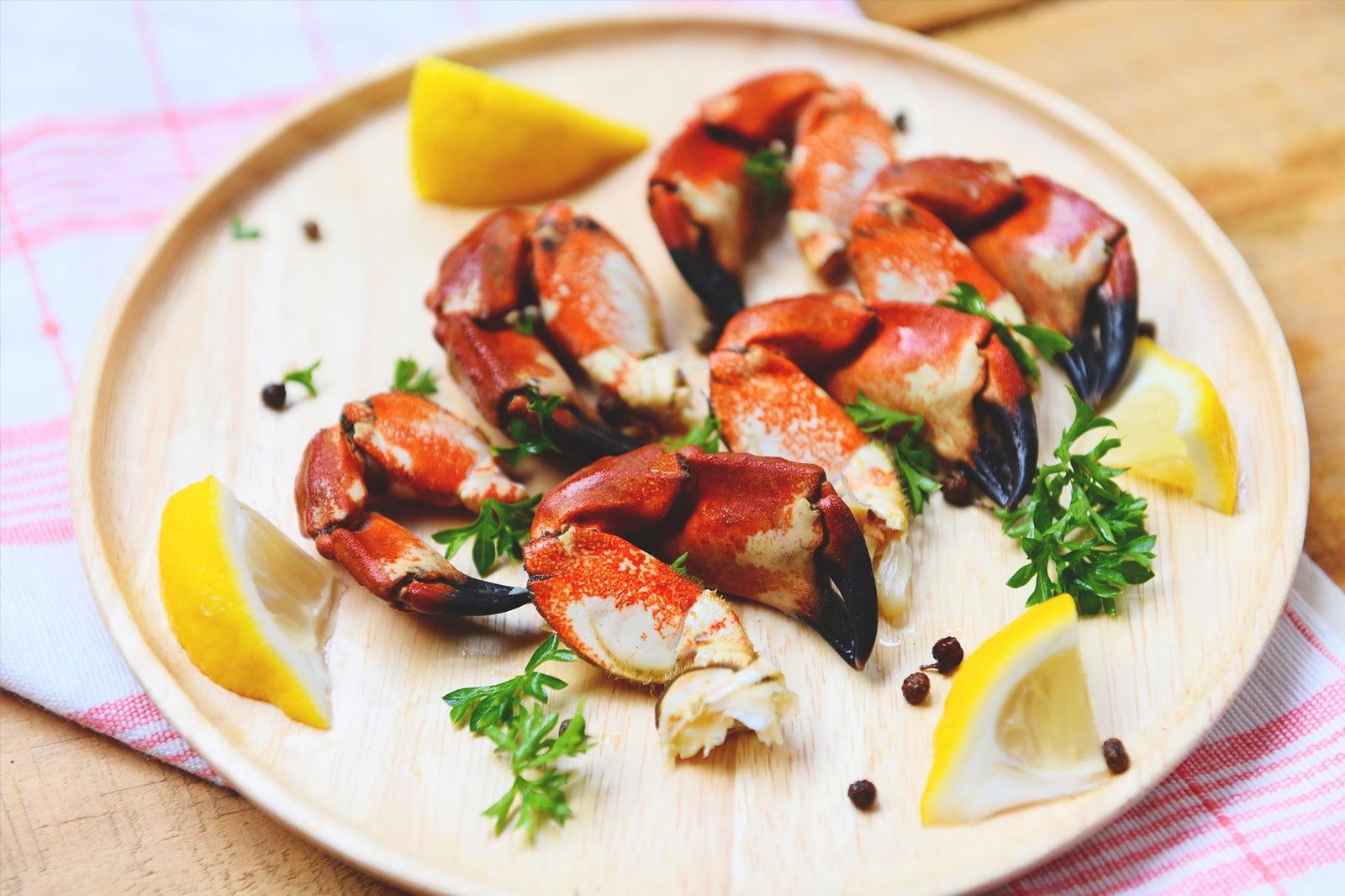 Red stone crab claw