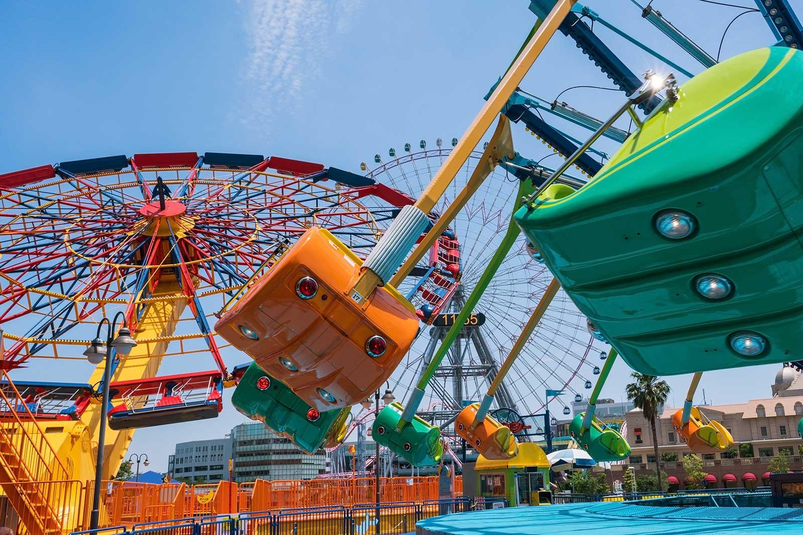 Rides in an amusement park.
