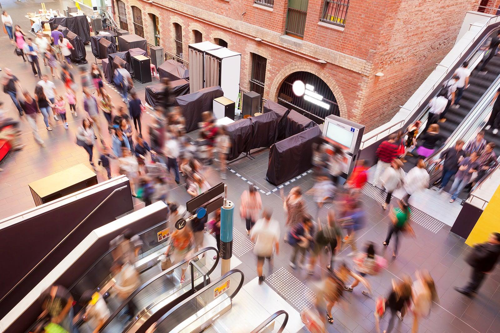A busy shopping center.