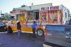 A colorful taco truck.