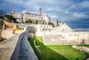An ancient white fortress.
