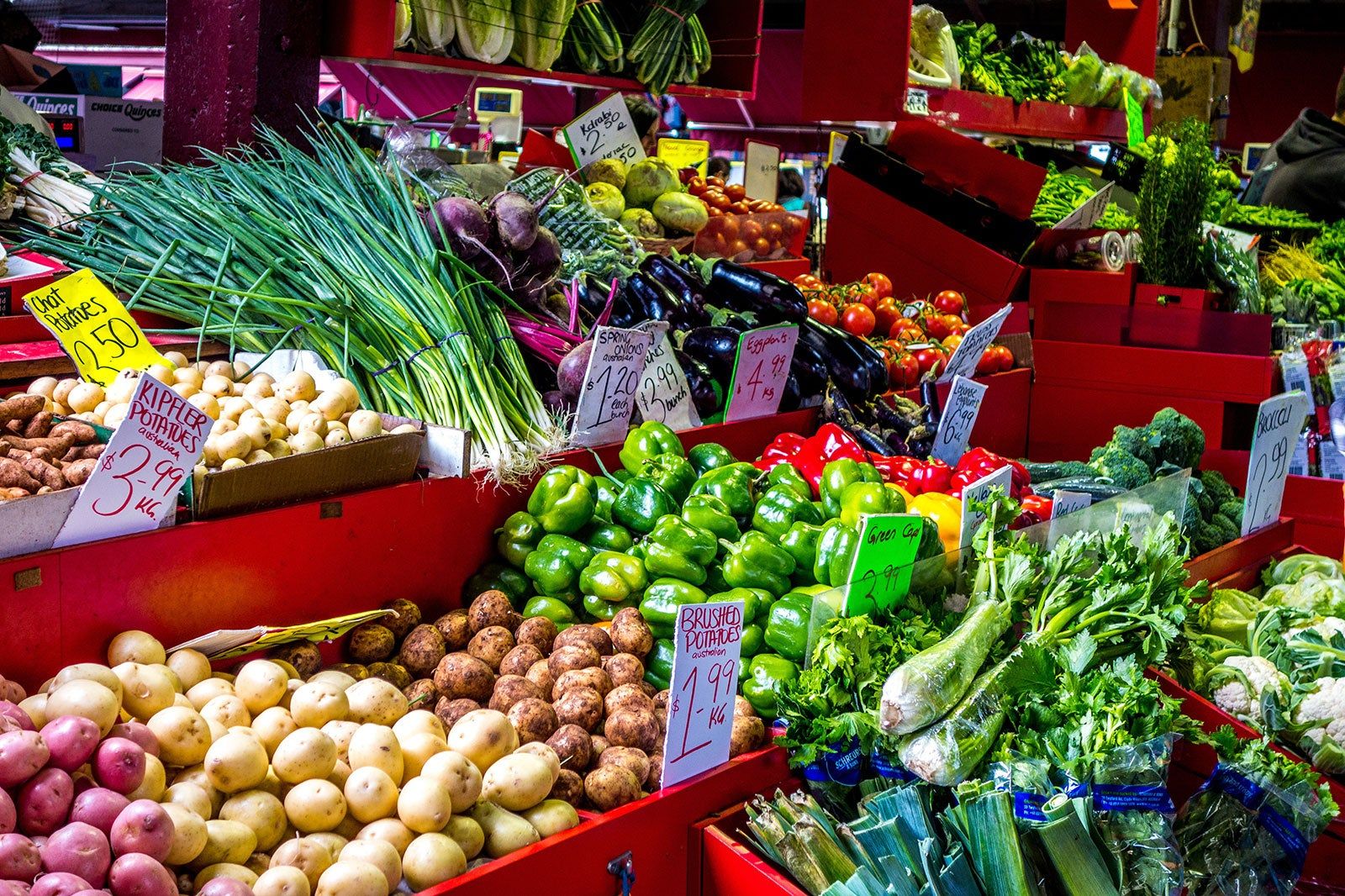 Vegetables for sale at Queen Victoria Market.