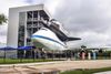 Space shuttle replica at Space Center Houston.