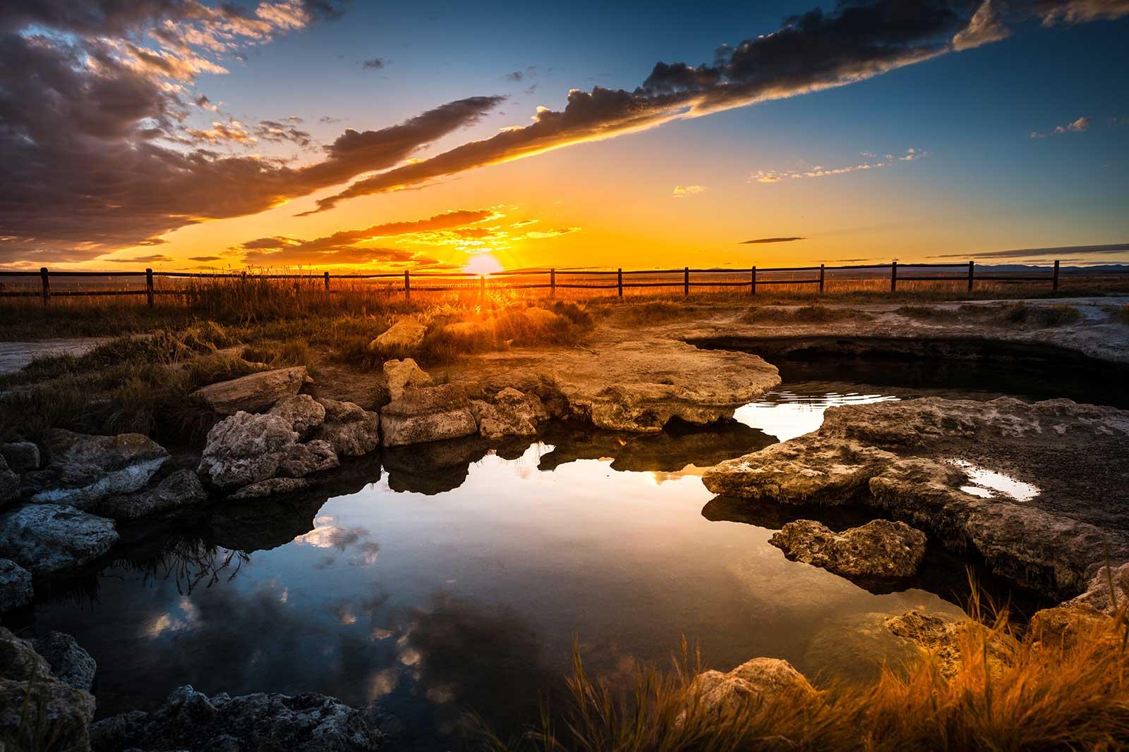 Meadow Hot Springs at sunset.