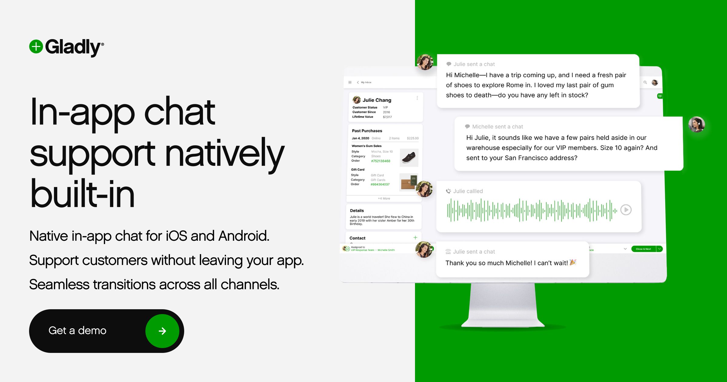 Explore mobile in-app chat support on Gladly | Gladly