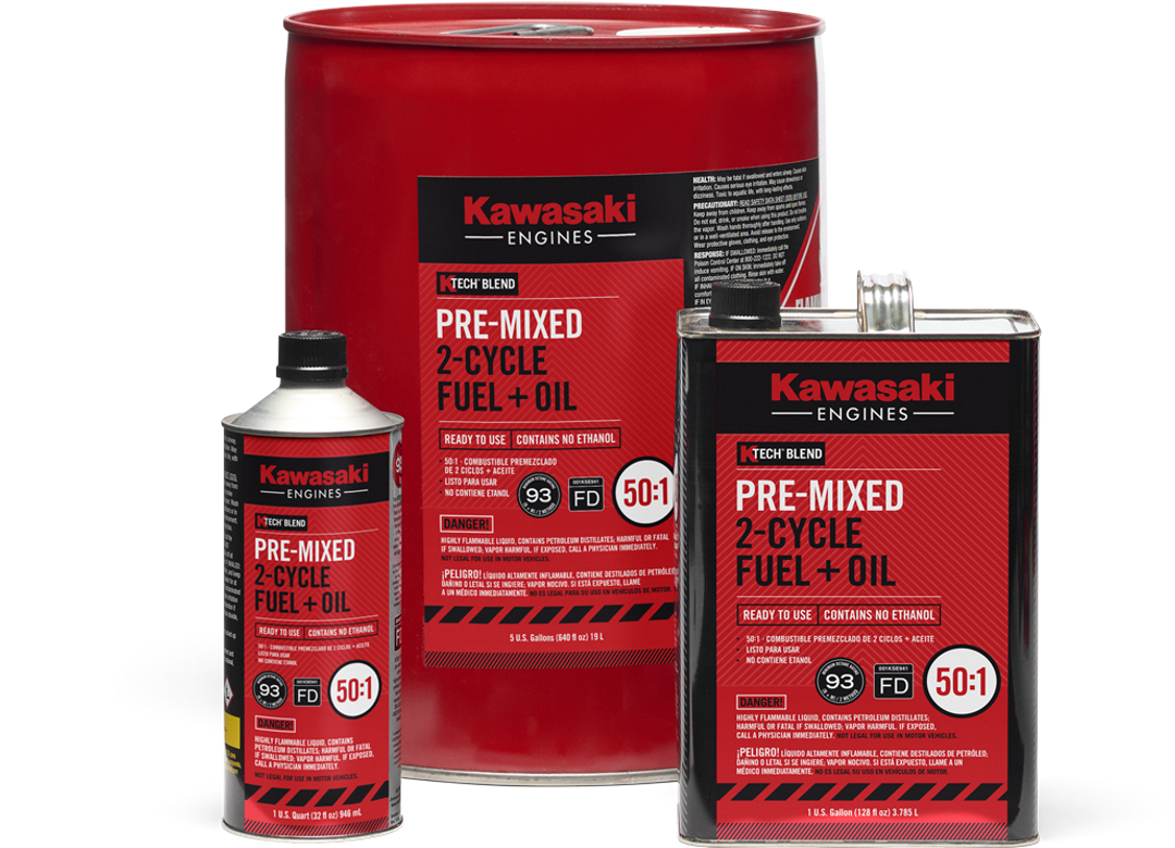 Kawasaki KTECH™ BLEND Pre-Mixed 2-Cycle Fuel + Oil | Kawasaki Engines USA