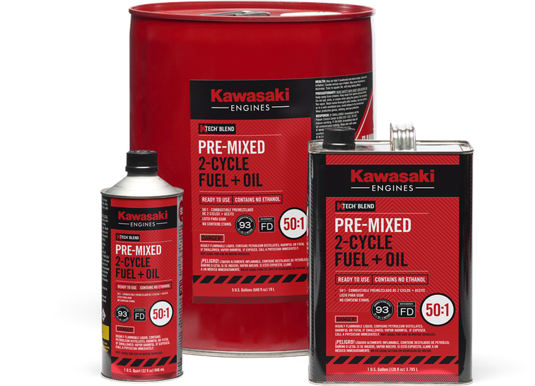 Kawasaki KTECH™ BLEND Pre-Mixed 2-Cycle Fuel + Oil | Kawasaki Engines USA