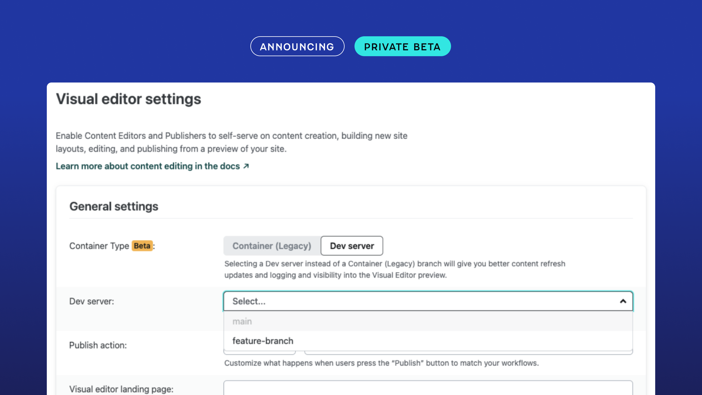 Empower Content Teams with Visual Editing in the Dev Server