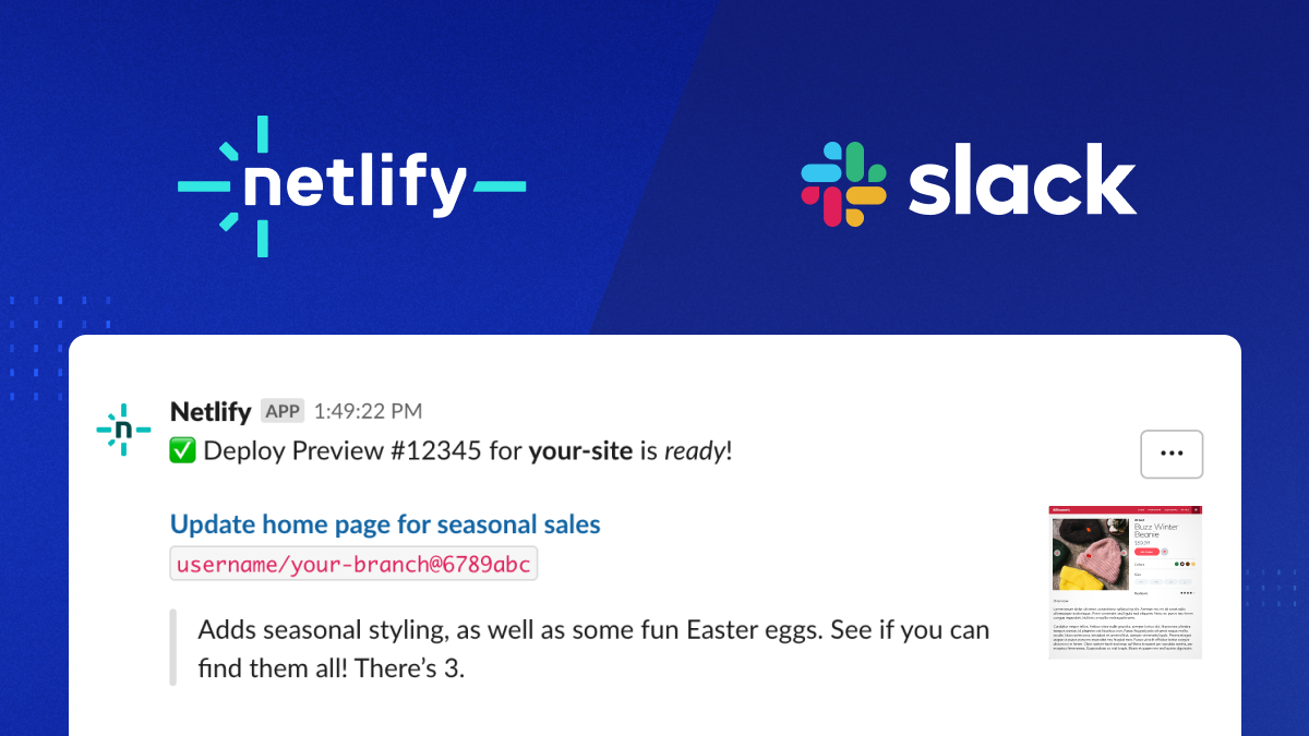 Netlify now online: the Netlify app for Slack is generally available Netlify now online: the Netlify app for Slack is generally available