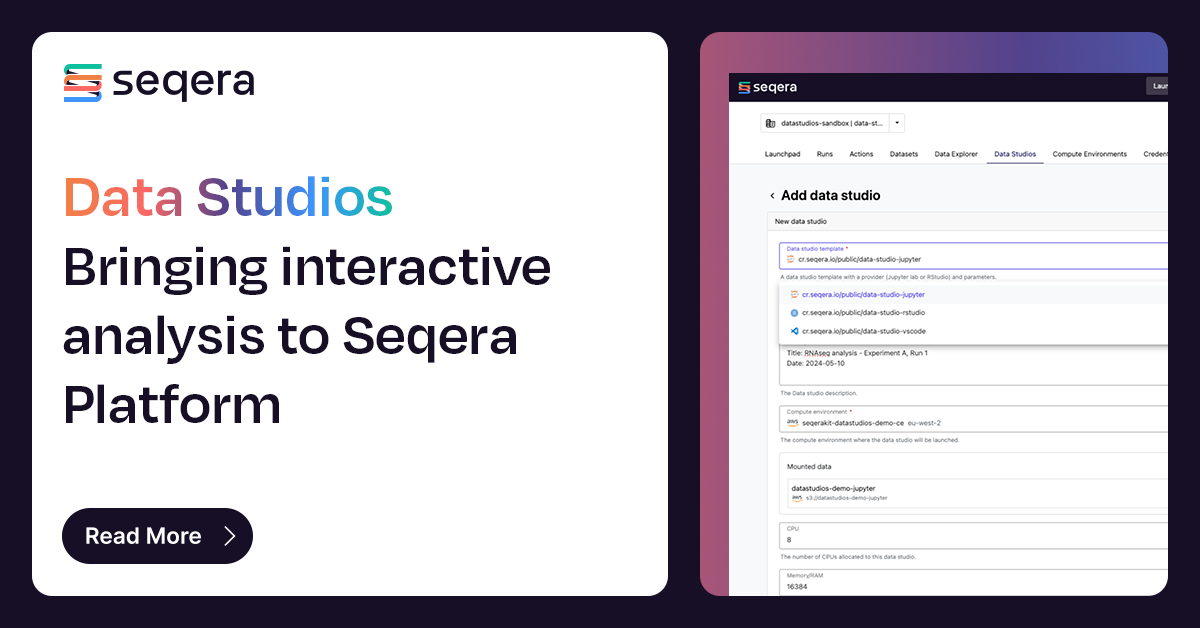 Studios – Interactive analysis in Seqera Platform