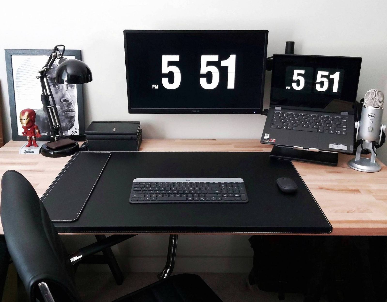 Clean black-themed setup with DIY IKEA GERTON and ODDVALD desk | Remote ...