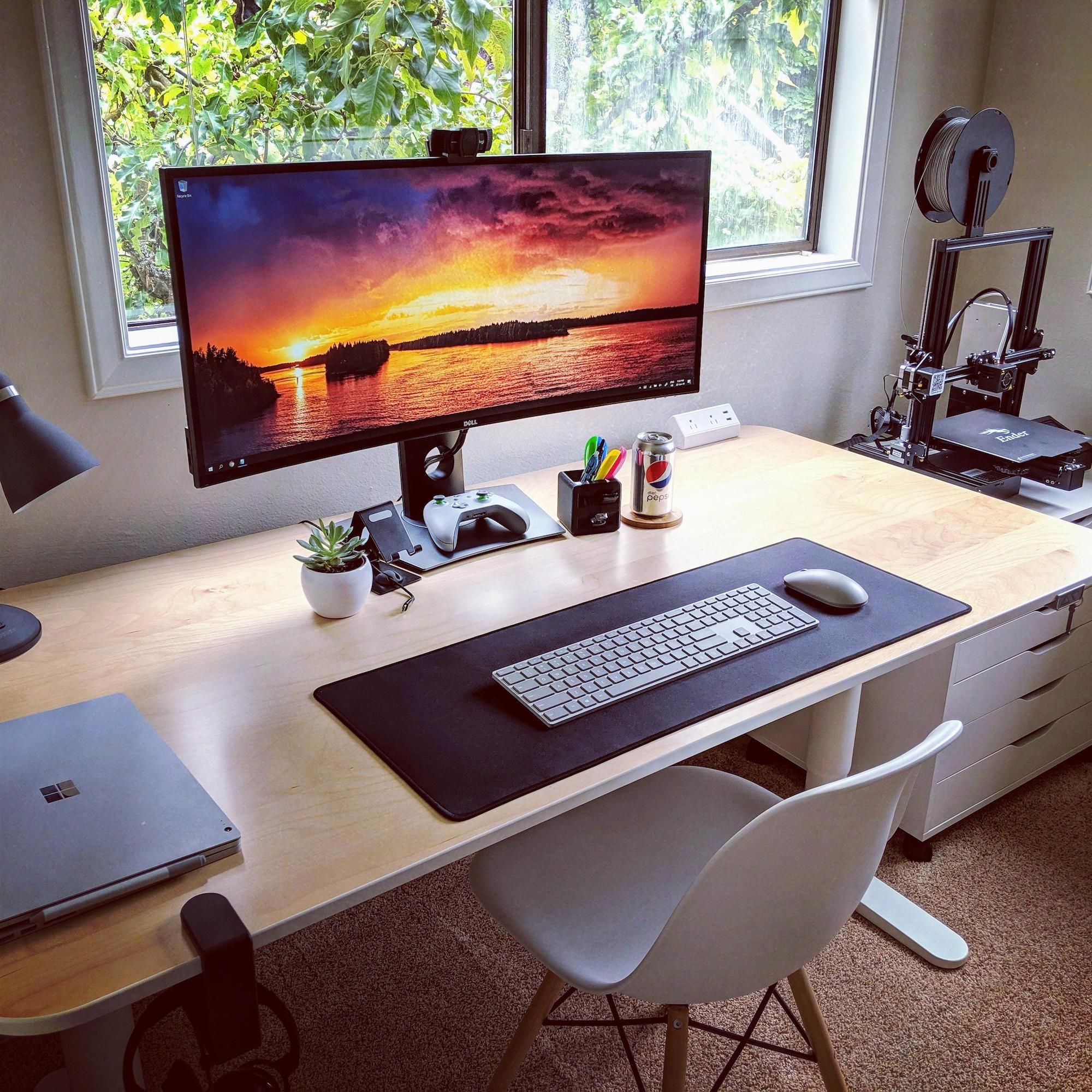 Bright Ultrawide standing-desk setup | Remote Setups