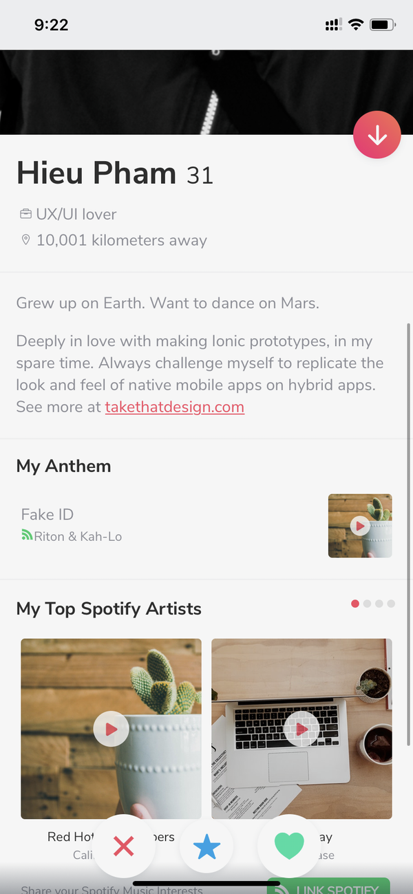 Tinder UI 5 | Take That Design