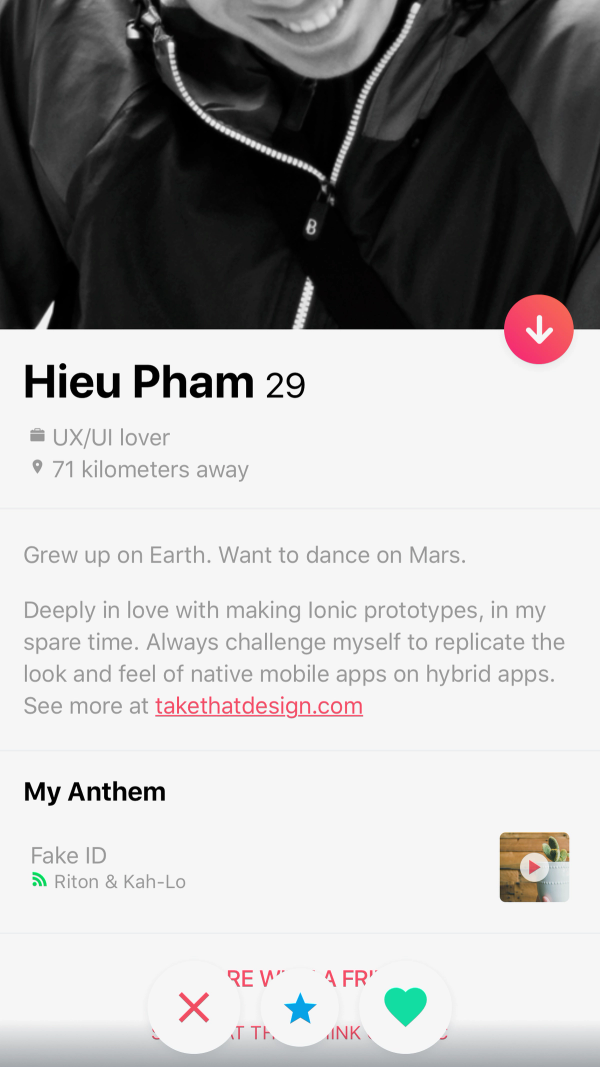 Tinder UI 4 | Take That Design