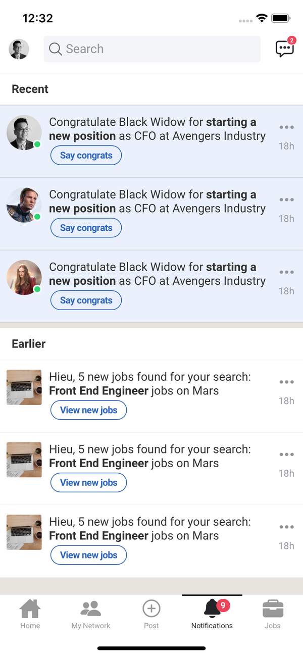 Linkedin React 5 Take That Design 9481