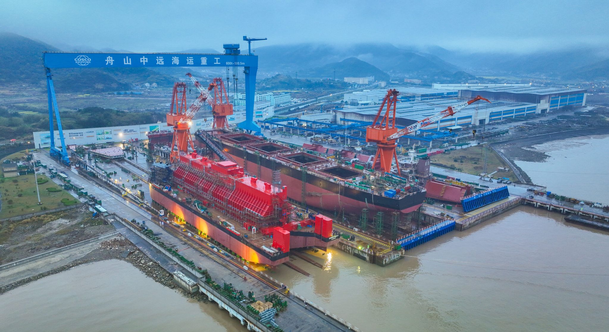 Onslow Iron's first transhipper launched | Iron Ore | Mineral Resources