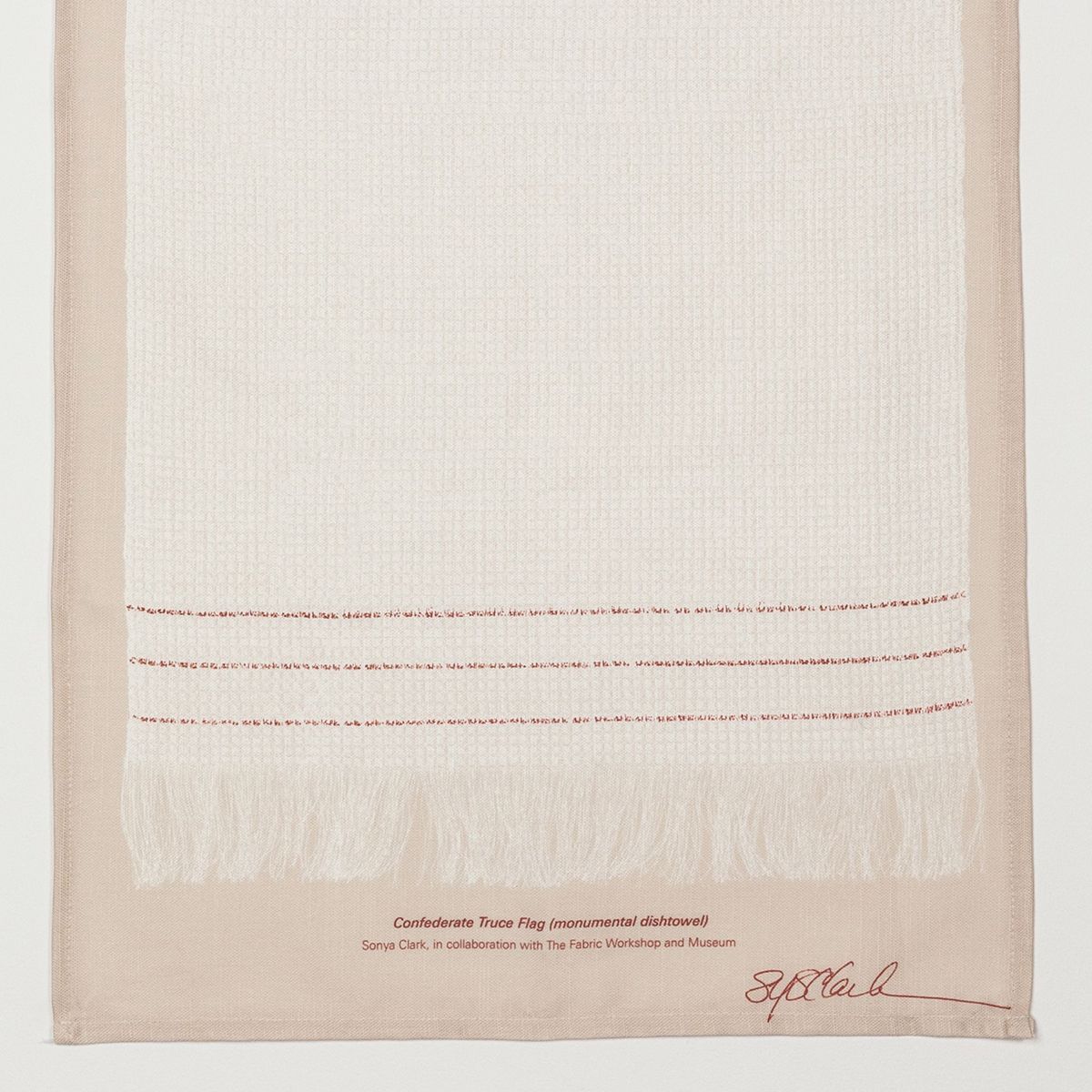 Sonya Clark Truce Flag Dish Towel