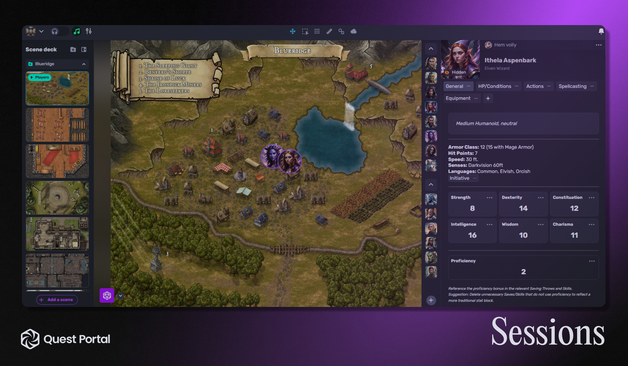 Sessions - Features - Quest Portal VTT