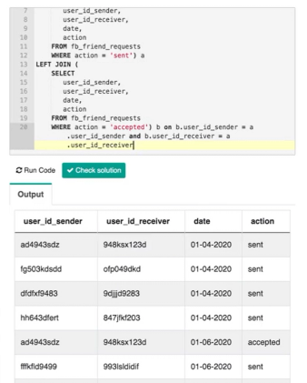 Facebook Data Science Interview Question and Solution in SQL - Friend Acceptance Rate ...