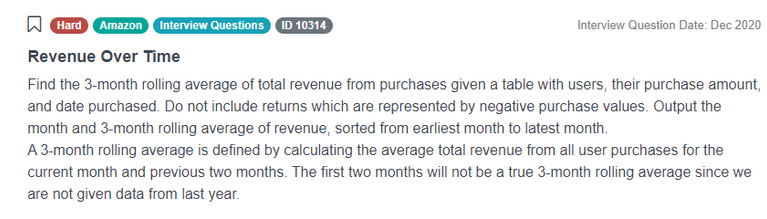 Amazon SQL Interview Questions - StrataScratch