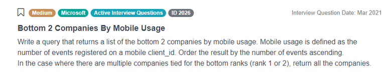 Microsoft SQL Interview Questions for Data Science Position - StrataScratch