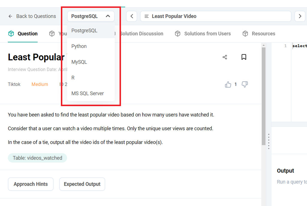 HackerRank for Data Science - StrataScratch