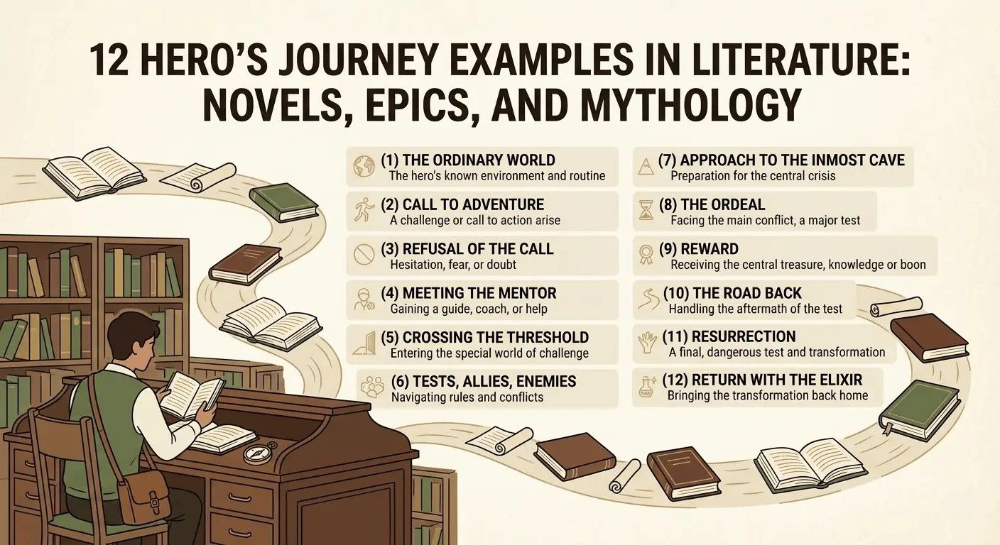 12 Hero's Journey Examples in Literature: Novels, Epics, and Mythology ...