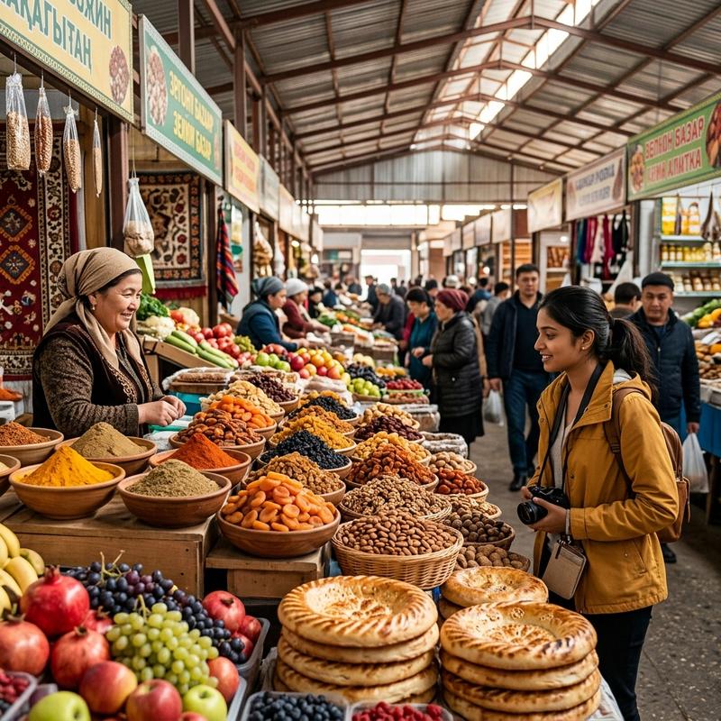 Green Bazaar Almaty Food Guide for Indian Travelers