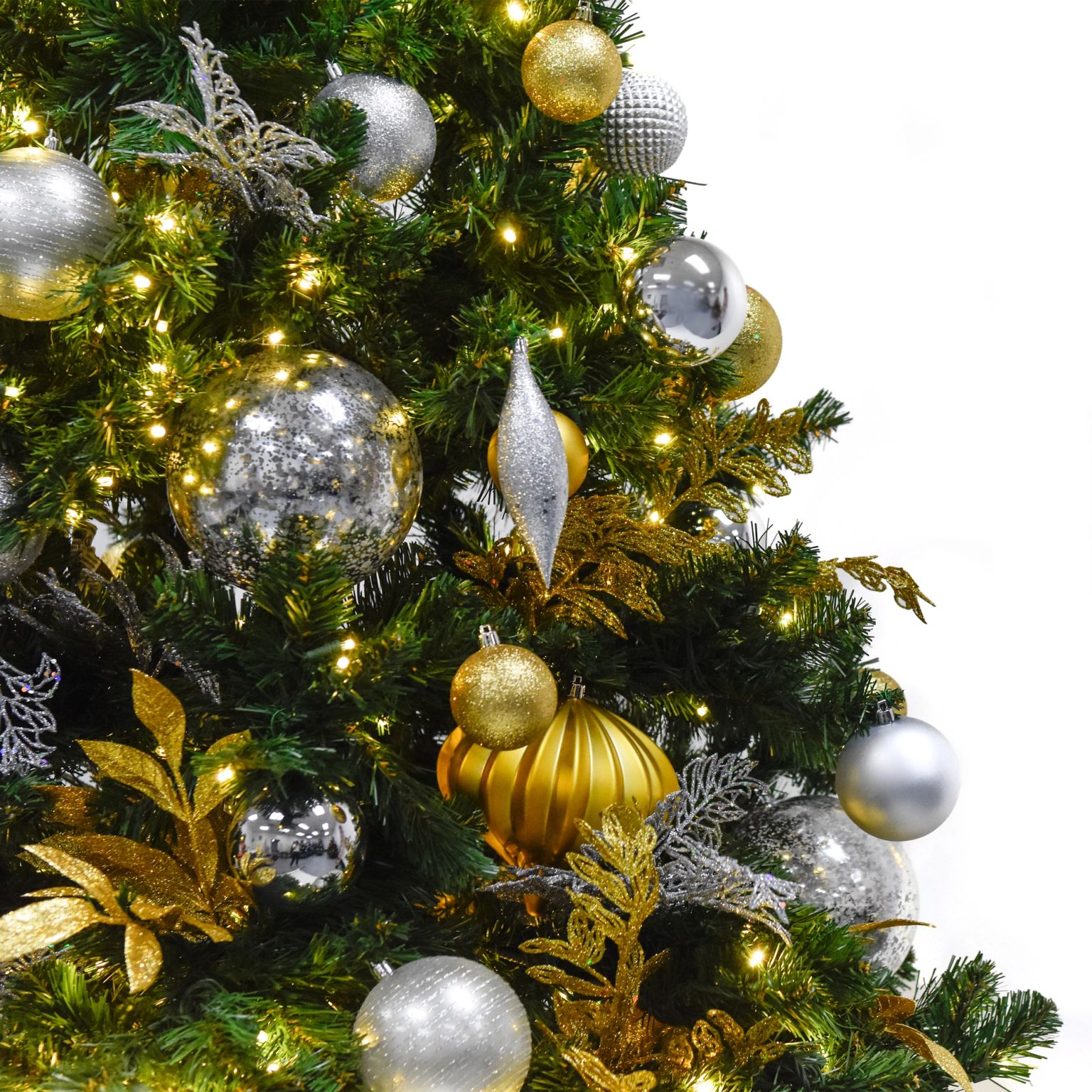 Gold & Silver Pre-Decorated Christmas Tree | Tinsel Treasures