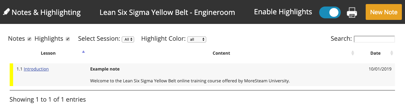 Using Notes & Highlighting | MoreSteam
