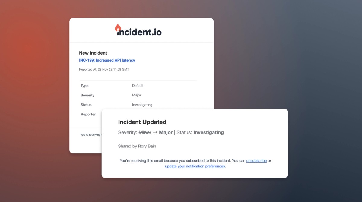 Subscribe to incidents | Changelog | incident.io