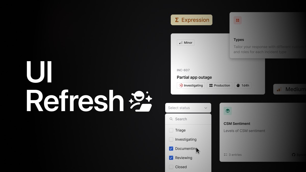 UI refresh: New design and enhanced user experience | Changelog | incident.io