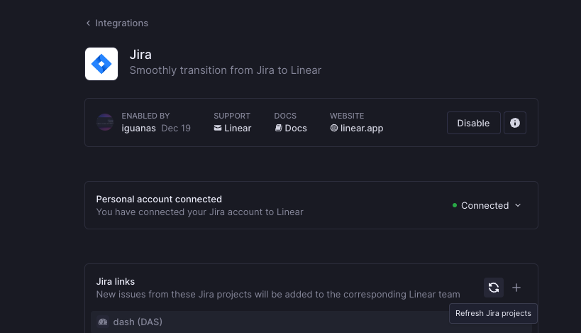 Jira – Linear Docs