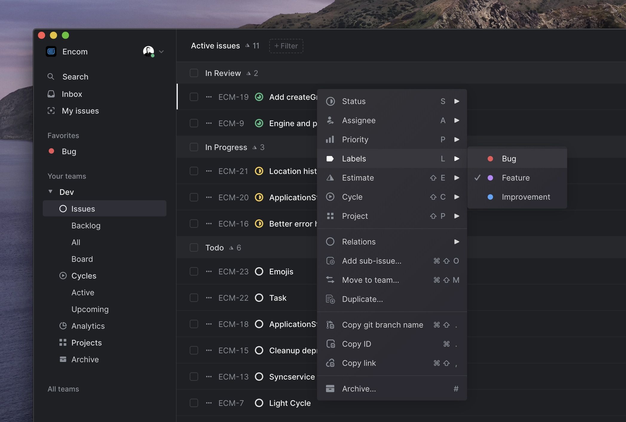Better menus and view options