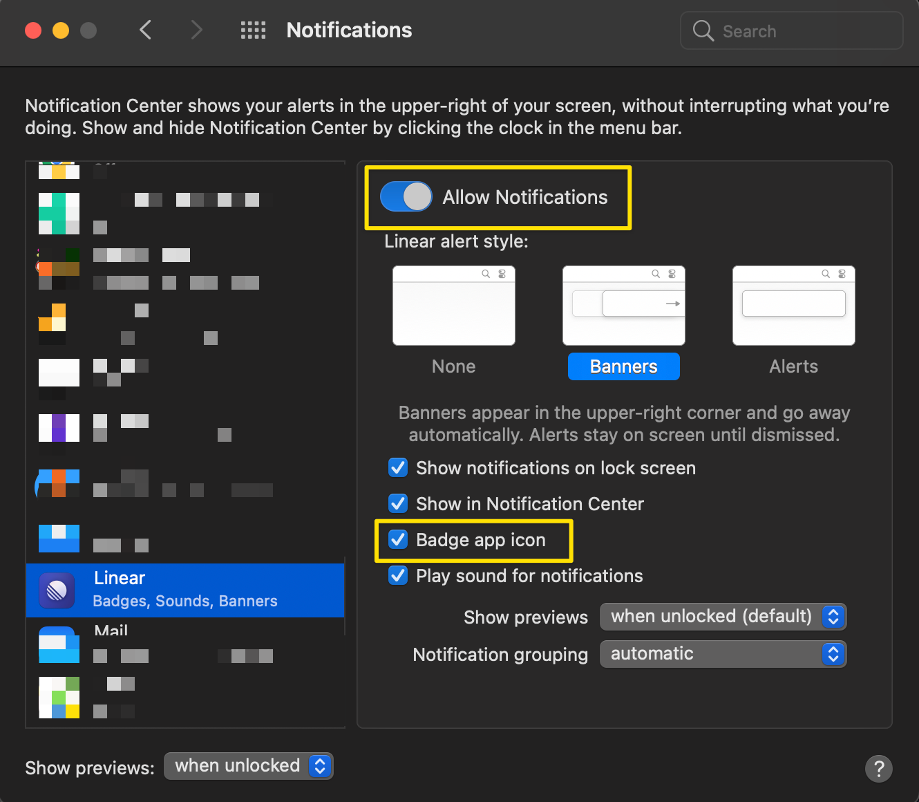 Notifications - Linear Guide