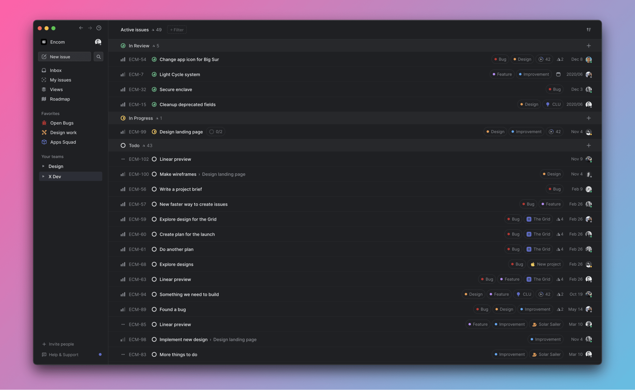 Learn the model - Linear Docs