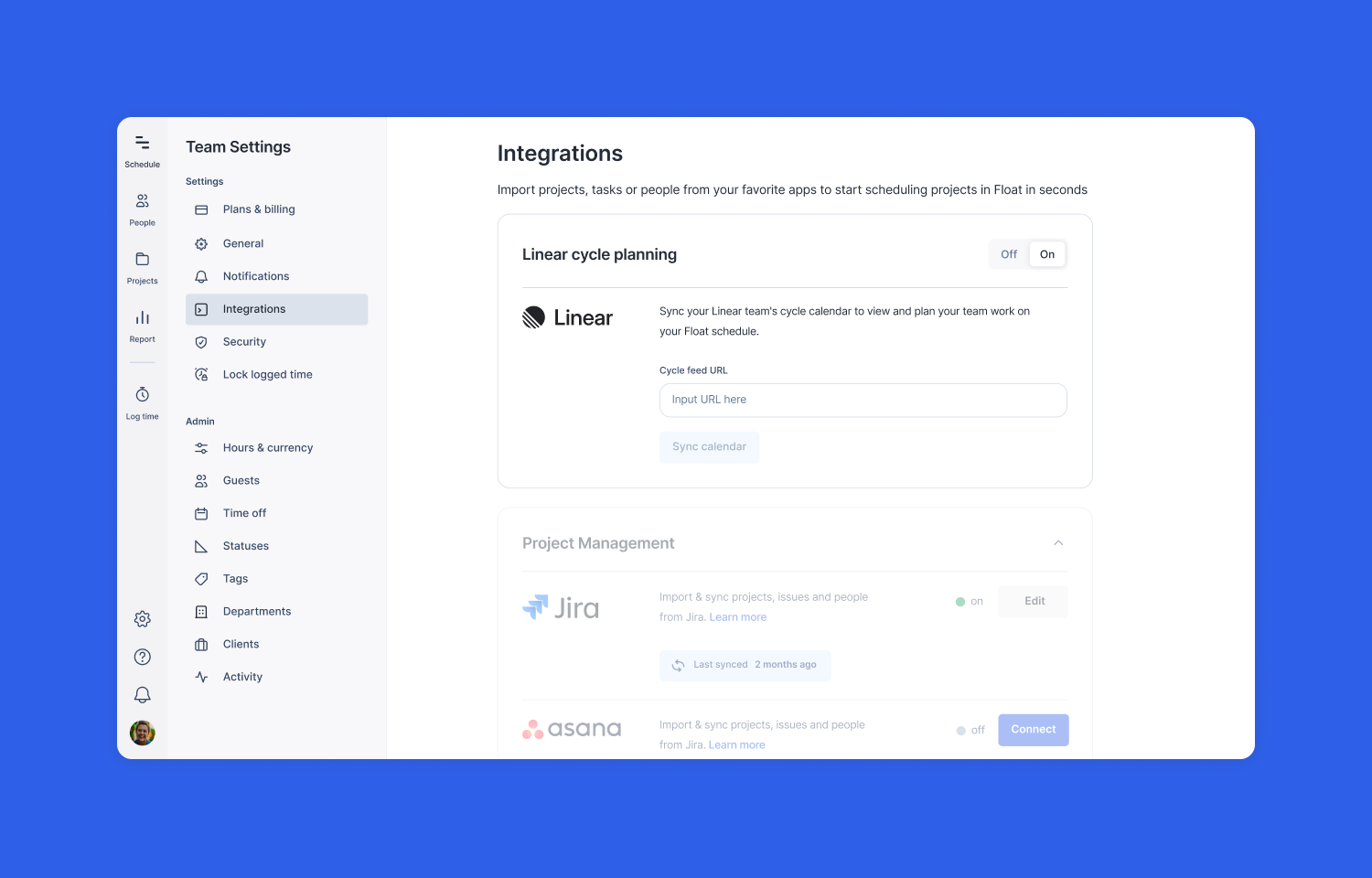 Float Integration – Linear